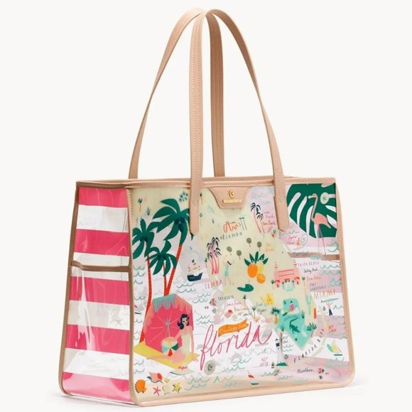 Bags | Nwt New Spartina Florida Clear Beach Tote Retired Rare | Poshmark